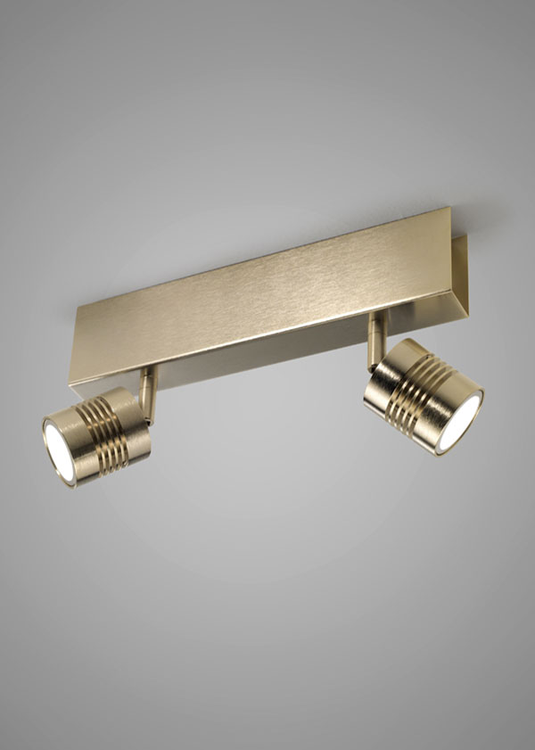 Ceiling lamp rectangular 2 lights Piston 04902