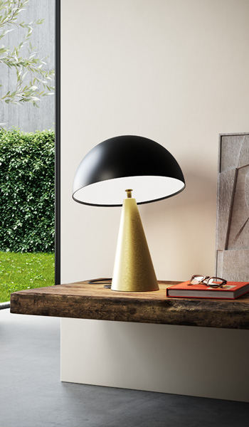 Table lamp design acrylic diffuser dimmable imperfetto